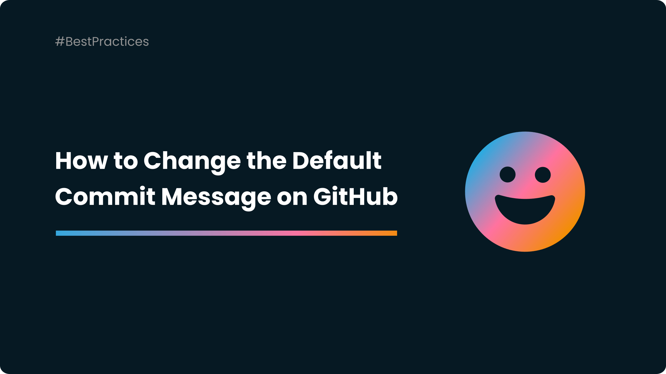 How to Change the Default Commit Message on GitHub